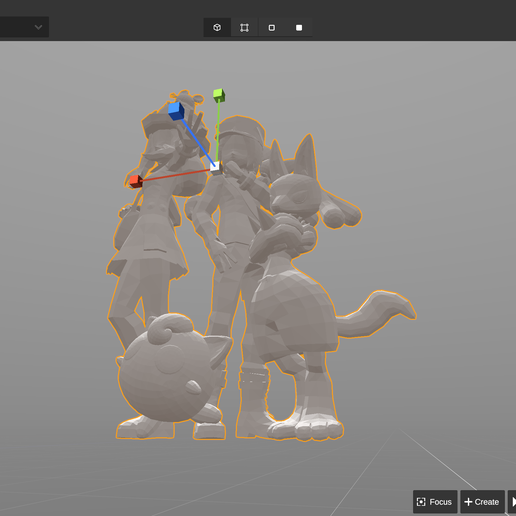 Pokémon trainers statue 💙🩷・ OBJ File for 3D printing・Cults