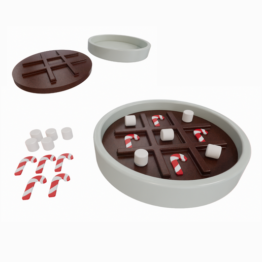 STL file Hot Cocoa Tic-Tac-Toe Set 🥵 (OBJ)・3D printable model to ...