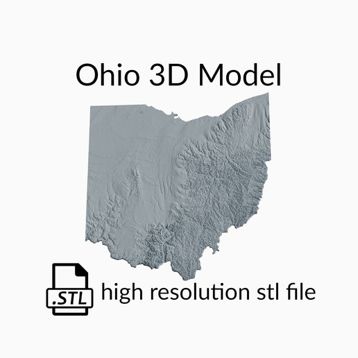 🇺🇸 USA State of Ohio Topographic Map - 3D Terrain Elevation - Relief ...