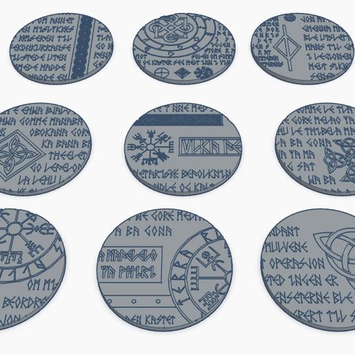 🛰 Rune bases for my Space wolves・Free 3D File for 3D printing・Cults