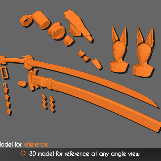 🦊 Hoshimi Miyabi katana ,Fox ears ,Arm armor - Zenless zone zero (ZZZ ...