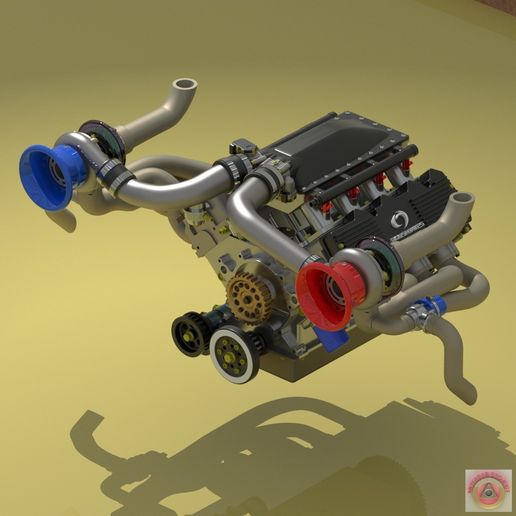 🚙 FORD MUSTANG HOONICORN V2 - ENGINE・ STL File for 3D printing・Cults