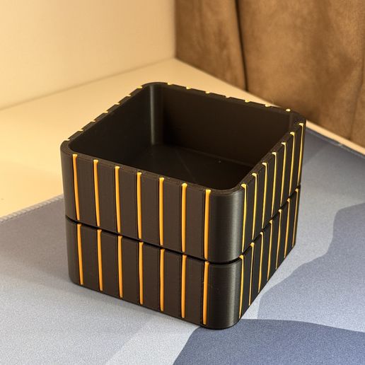 STL file Stackable tray with filament insert (rectangular) 🪢 ・3D ...