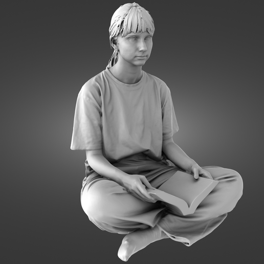♀️ Female reading a textbook・ STL File for 3D printing・Cults