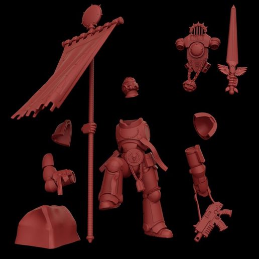 3D file BANNER CARRIER SPACE WARRIOR 🛰 ・3D printer design to download・Cults