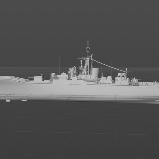 🚢 British "Whitby" (F36) frigate 3D model material・ OBJ File for 3D ...