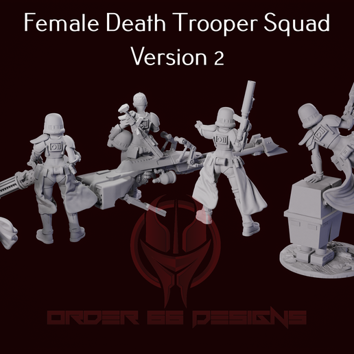 ♀️ Female Death Trooper Squad Version 2 - Legion Scale・ 3D File for ・Cults