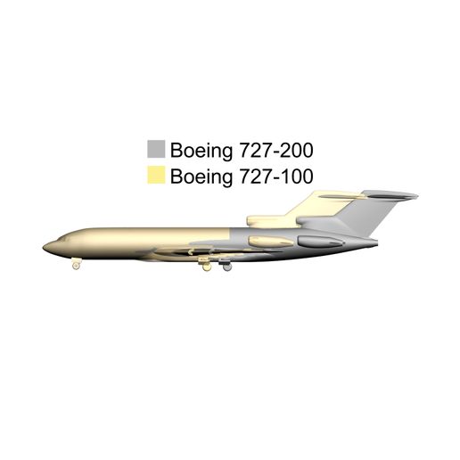️ B727-200 - con y sin winglets 1:500 FDM・Archivo STL para Impresión 3D ...