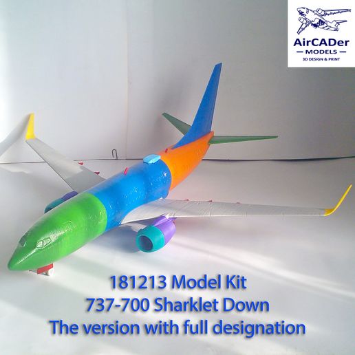 ⬇️ 181213 Model kit 737-700 Sharklet Down・ 3D File for 3D printing・Cults