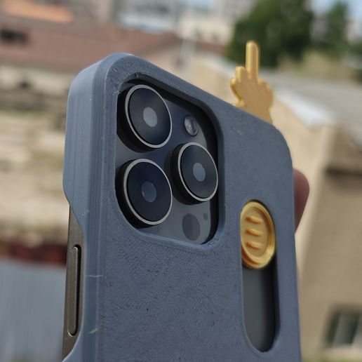 📱 iPhone 15 Series - Sliding Middle Finger Case・ STL File for 3D ...