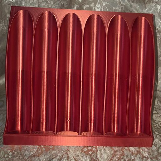 STL file 6 space display stand for 1 inch x 6 inch round pen blanks 🛰 ...