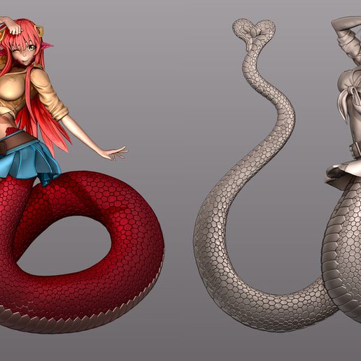 👹 monster musume miia lamia fanart・ STL File for ・Cults