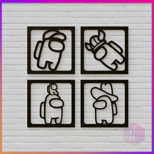 🖼️ AMONG US DECORATIVE PICTURES・ STL File for ・Cults