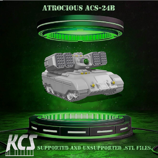 🪖 Battletechnology Atrocious ACS-24B Missile Tank・ STL File for ・Cults