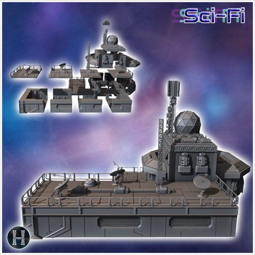 🔮 Futuristic complex with multiple interconnected structures and ...