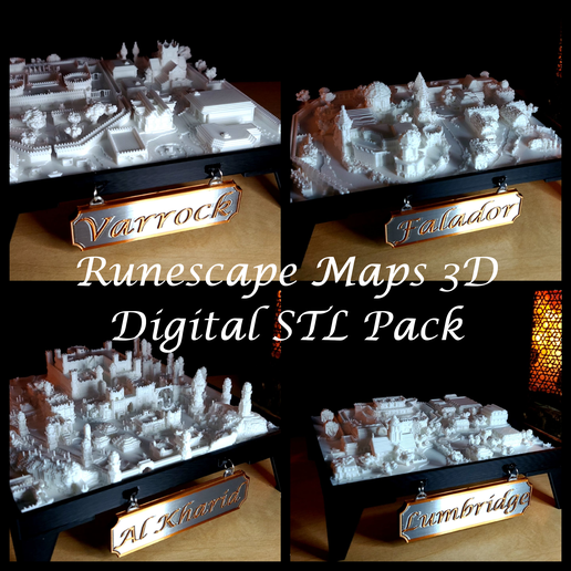🗺️ RuneScape 3D STL Map Pack – 4 City Digital Files for 3D Printing ...
