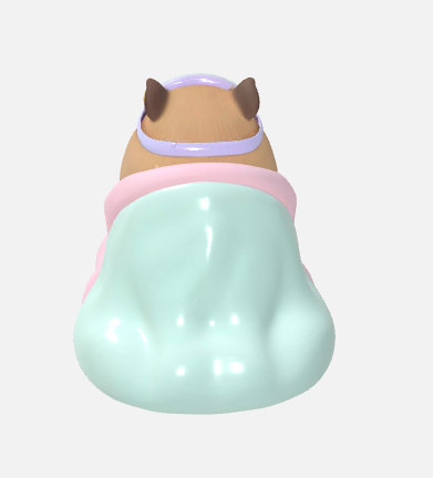 😴 Chibi Capybara 3D Model with Blanket and Sleeping Mask・ OBJ File for ...