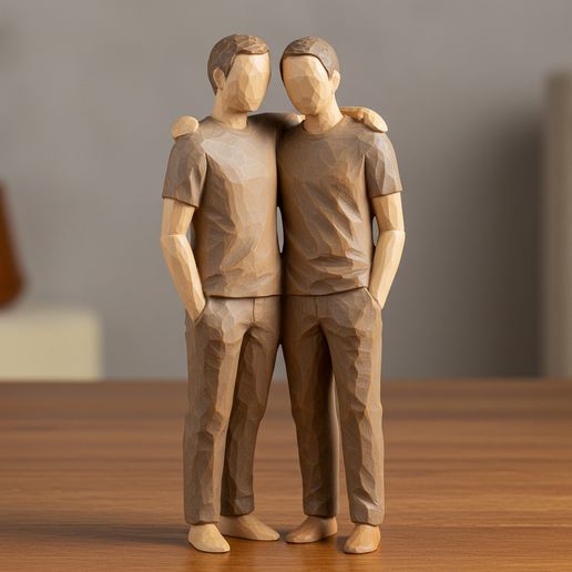 🎨 FRIENDSHIP / BROTHER STATUE・ STL File for 3D printing・Cults