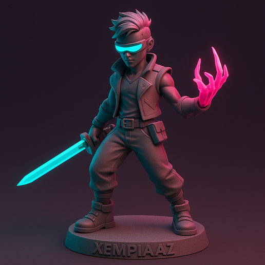 🥷 ZAYN – The Neon Fang・ STL File for 3D printing・Cults