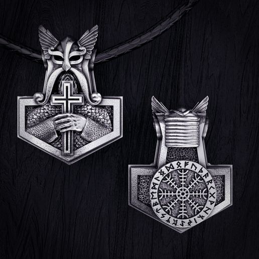 STL file Cross-n-Mjolnir pendant - STL 3D model for 3d printing by ...