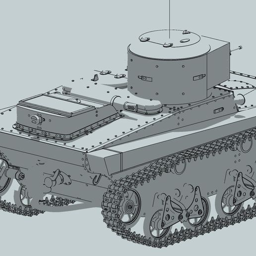 🤏 small Russian tank T37 a・ STL File for 3D printing・Cults