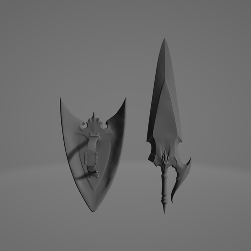 STL file MONSTER HUNTER WORLD GUILD PALACE SWORD AND SHIELD 👹 (OBJ)・3D ...