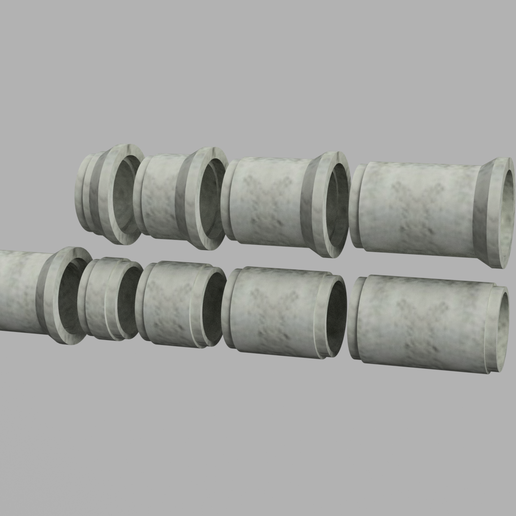 🚜 1/14 - Concrete Pipes DN 1000 FOR RC MODELS・ OBJ File for 3D printing ...