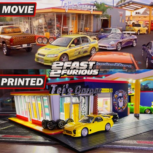 🥵 2 Fast 2 Furious Tej's Garage (For Hot Wheels & 1/64 Scale Cars)・Free ...