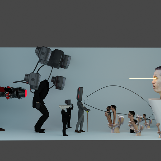 OBJ file Skibidi toilet characters 🚽 ・3D print model to download・Cults