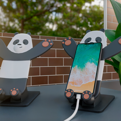 🐼 Panda Phone Stand - 3D Printable, Multi-Part Assembly for Easy ...