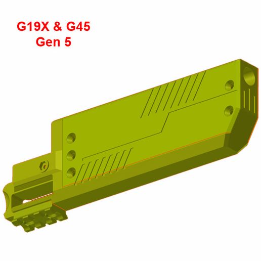 🔫 UNIVERSAL AIRSOFT TOY GLOCK 19X GLOCK 45 TACTICAL SILENCER SUPPRESSOR ...