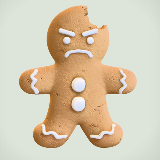 😡 Angry Gingerbread Man STL Funny 3D Print Model Christmas Cookie ...