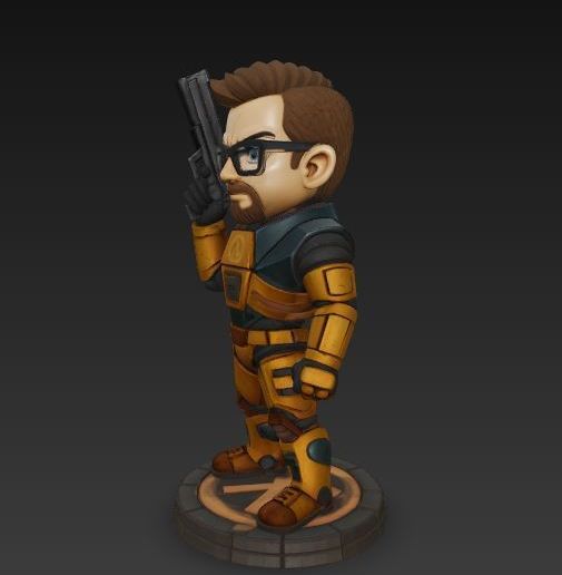 🎲 gordon freeman chibi half life・ STL File for 3D printing・Cults