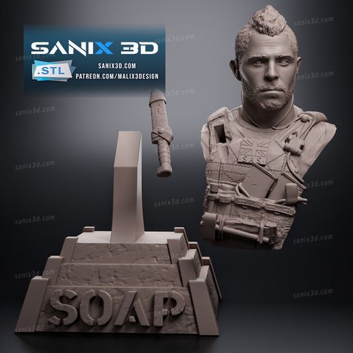 🧼 SOAP ( Call of duty ) bust - STL Files・ 3D File for 3D printing・Cults