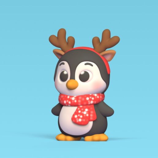 3D file Penguin Reindeer Xmas 🐧 ・3D printing model to download・Cults