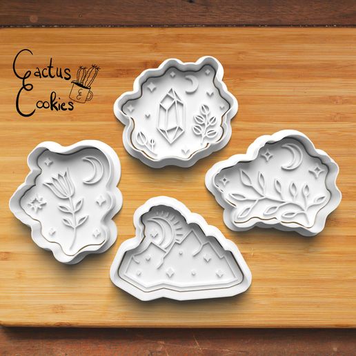 🍪 Celestial Cookie Cutter set 0594・ 3D File for 3D printing・Cults