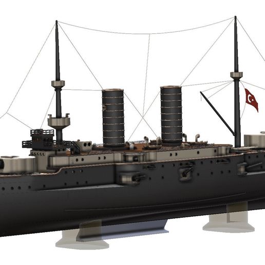 🚁 Ottoman Ironclad Warship Abdülkadir・ STL File for 3D printing・Cults