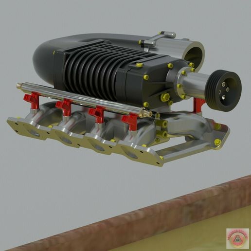 🌆 WHIPPLE BLOWER - SUPERCHARGER・ STL File for ・Cults