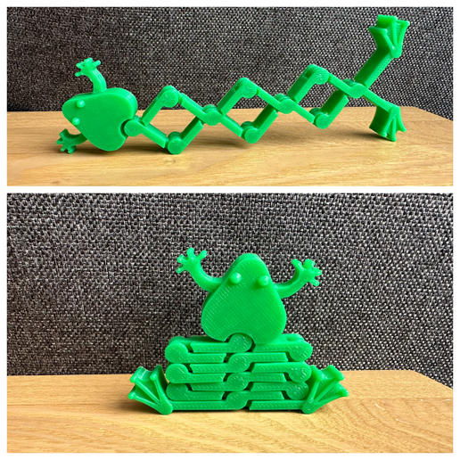 🐸 Jumping frog toy・ STL File for 3D printing・Cults
