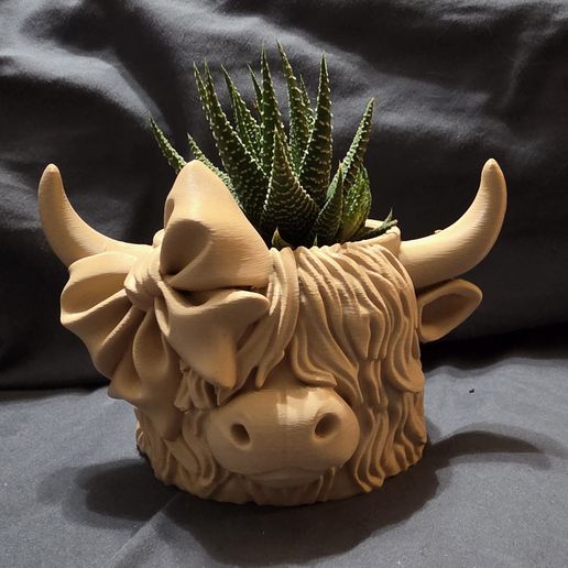 🐄 Highland Cow Succulent Planter Set – 2 Styles STL Bundle・ STL File ...