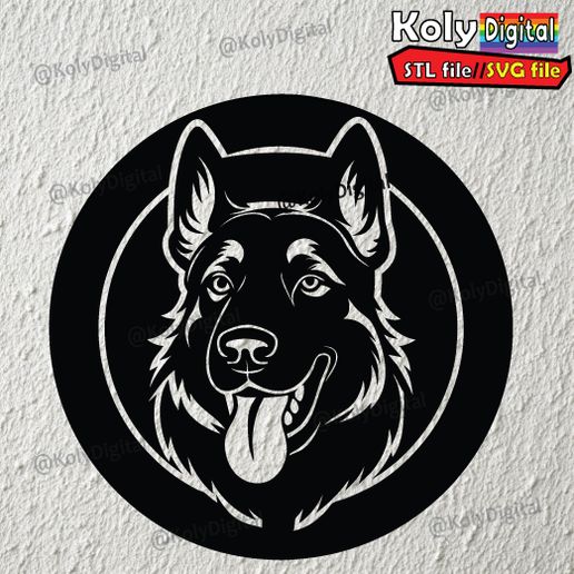 german shepherd vector logo