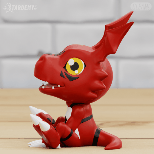 🐉 guilmon digimon tamers chibi・ 3D File for ・Cults