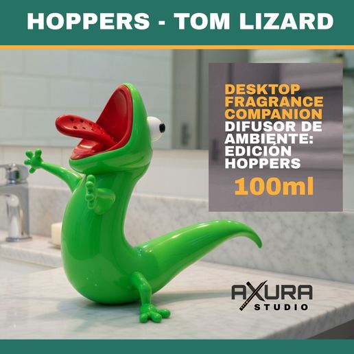 🦎 Hoppers Series: Tom Lizard - Contenedor de Aceites (100ml)・ 3MF File ...