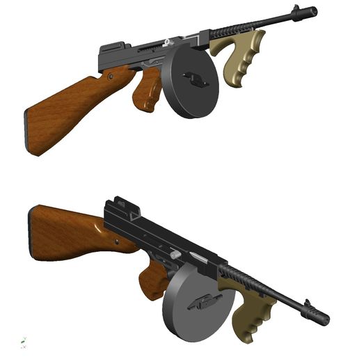 🔫 TOMMY GUN MINIATURE・ STL File for 3D printing・Cults