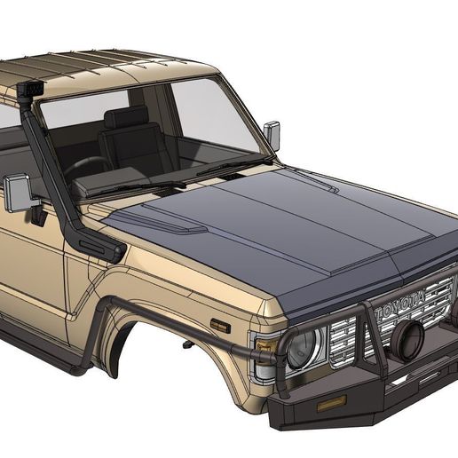 🚗 Toyota Land Cruiser 60 Series front ute Cabin・ STL File for 3D ...