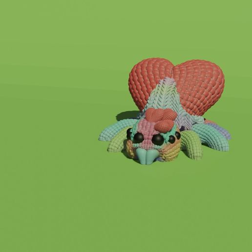 STL file Crochet Articulated Heart Spider painted 3mf 💜 (3MF)・3D ...