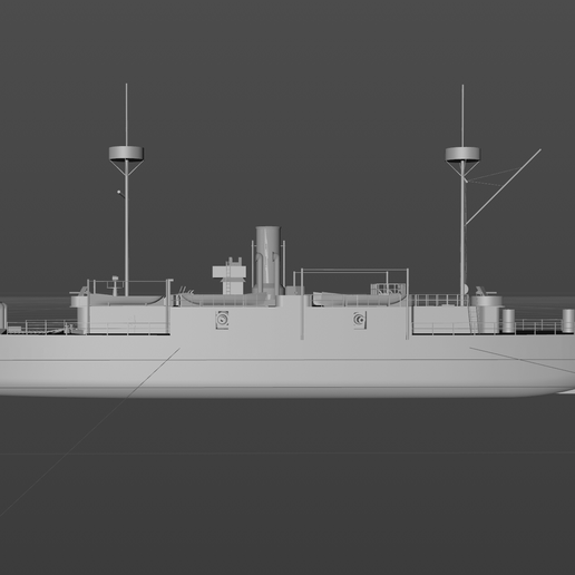 🚢 3D digital model of the Danish coastal defense ship Odin・ OBJ File ...