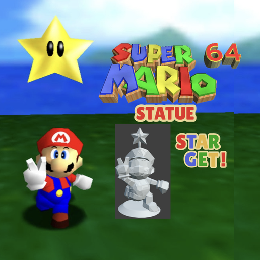 🆓 FREE Super Mario 64 Statue- Star Get!・Free STL File for 3D printing・Cults