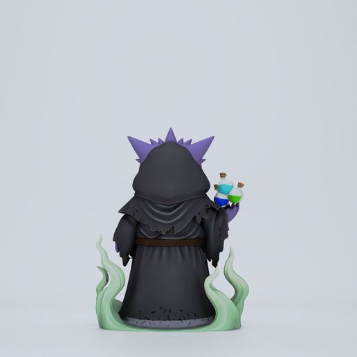 👾 Gengar wearing a medieval alchemist cloak・ STL File for 3D printing・Cults