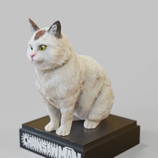 STL file Meowy (ニャーコ, Nyāko)- cat - Chainsaw Man - feline-sitting pose ...